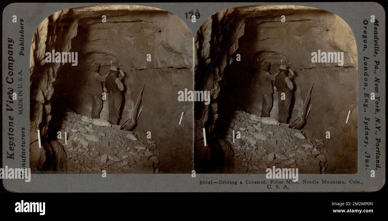 Driving a crosscut, Folus Mine, Needle Mountain, Col. , Miners, Mining ...