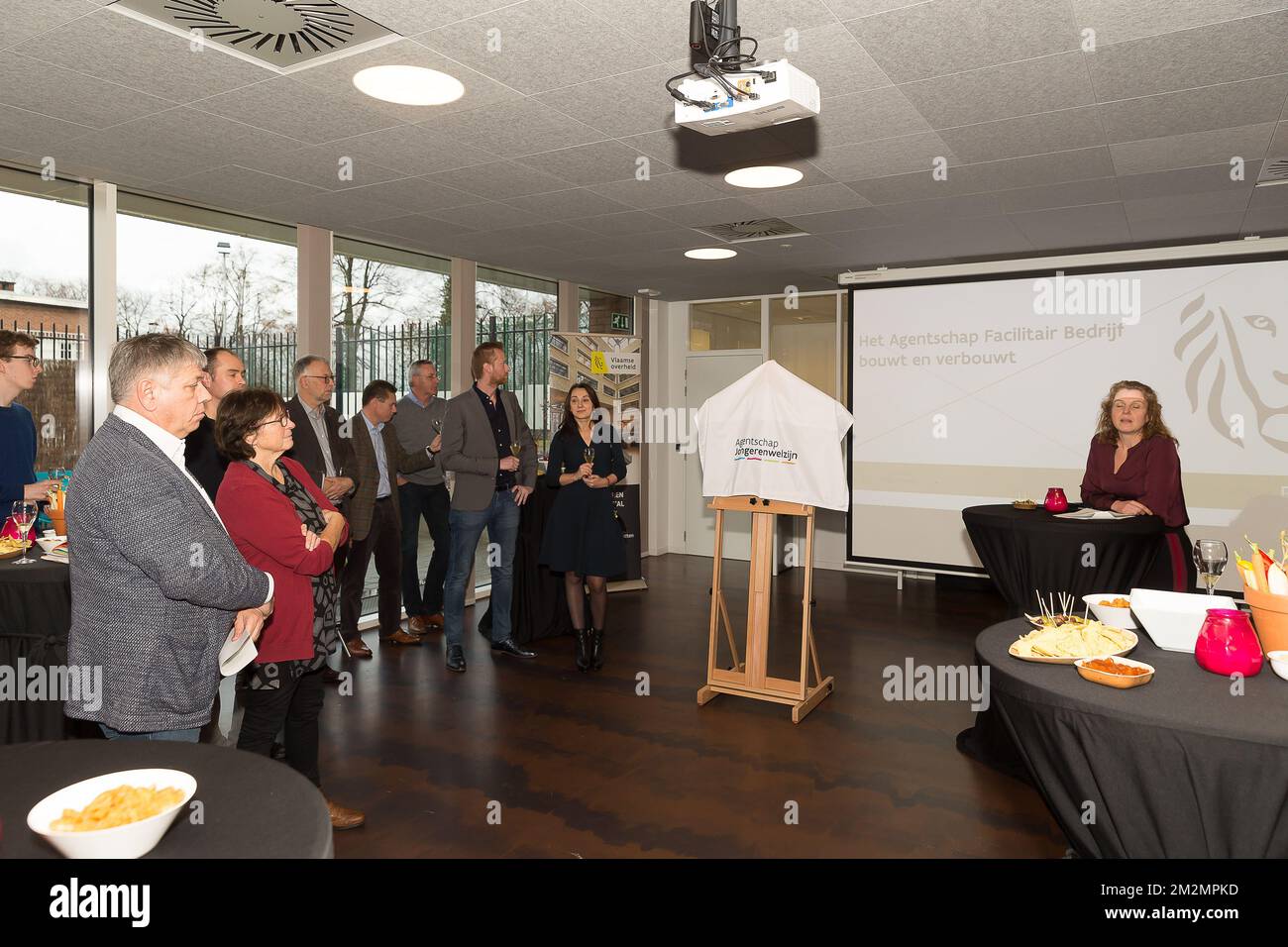 Illustration picture shows the laying of the first stone of the new ...