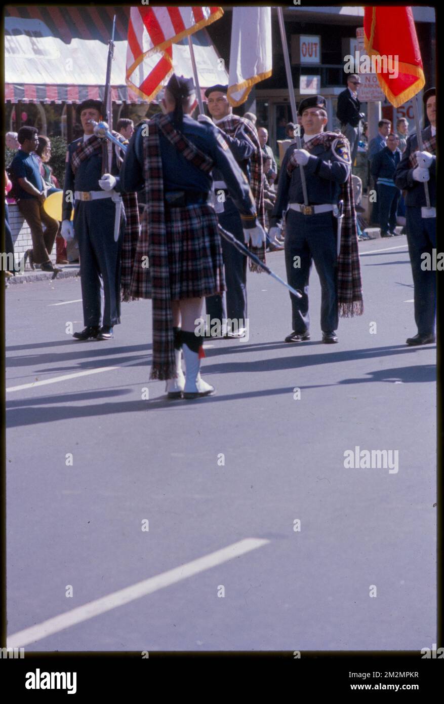 Drum major and color guard, parade, Tremont Street, Boston , Parades ...
