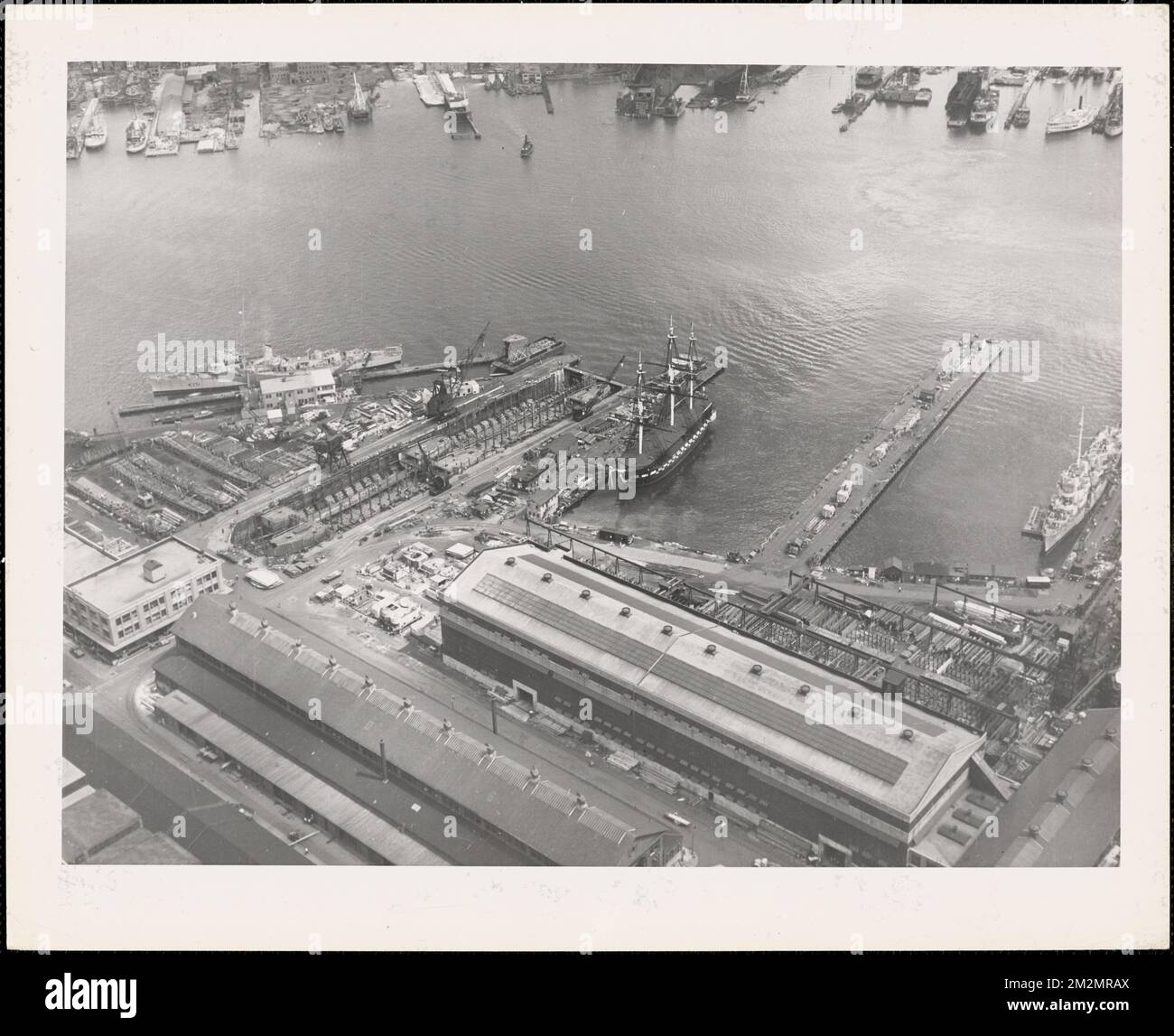 Dry Dock #5 - USS CONSTITUTION at pier-structural building #104 Main ...