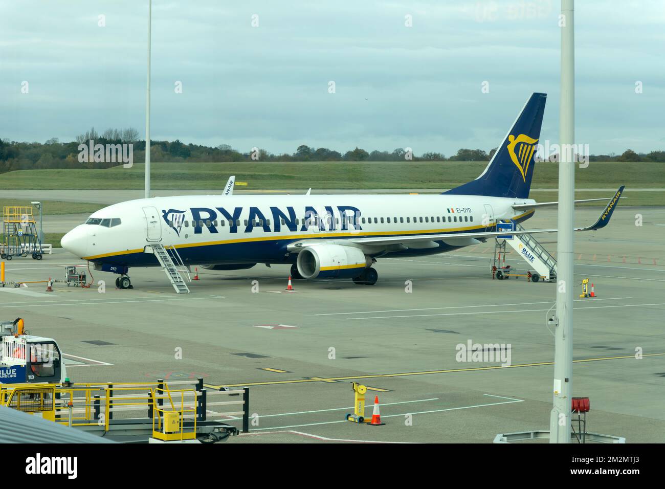 Ryanair airline Boeing 737 plane, Stansted airport, Essex, England, UK ...
