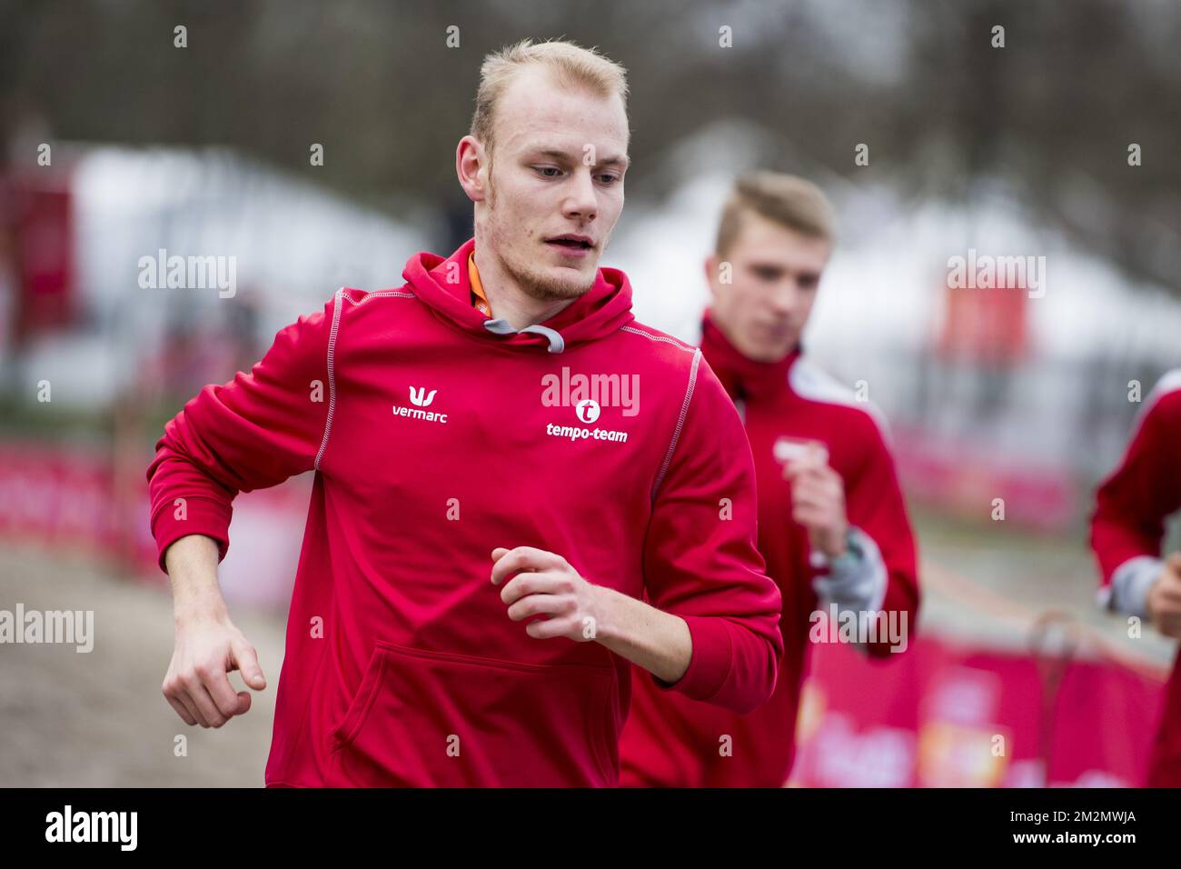 Belgian Tim Van de Velde pictured in action during the preparations for ...