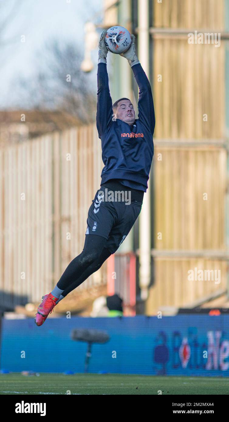 Oldham, Lancashire, England 11th December 2022, Oldham goalkeeper ...