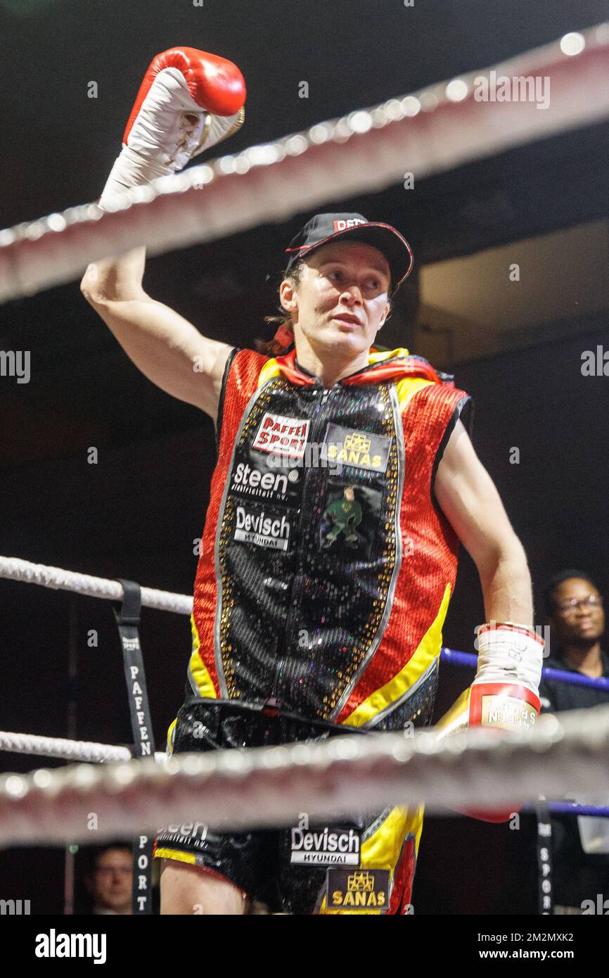 Belgian Delfine Persoon pictured ahead of the boxing fight between ...