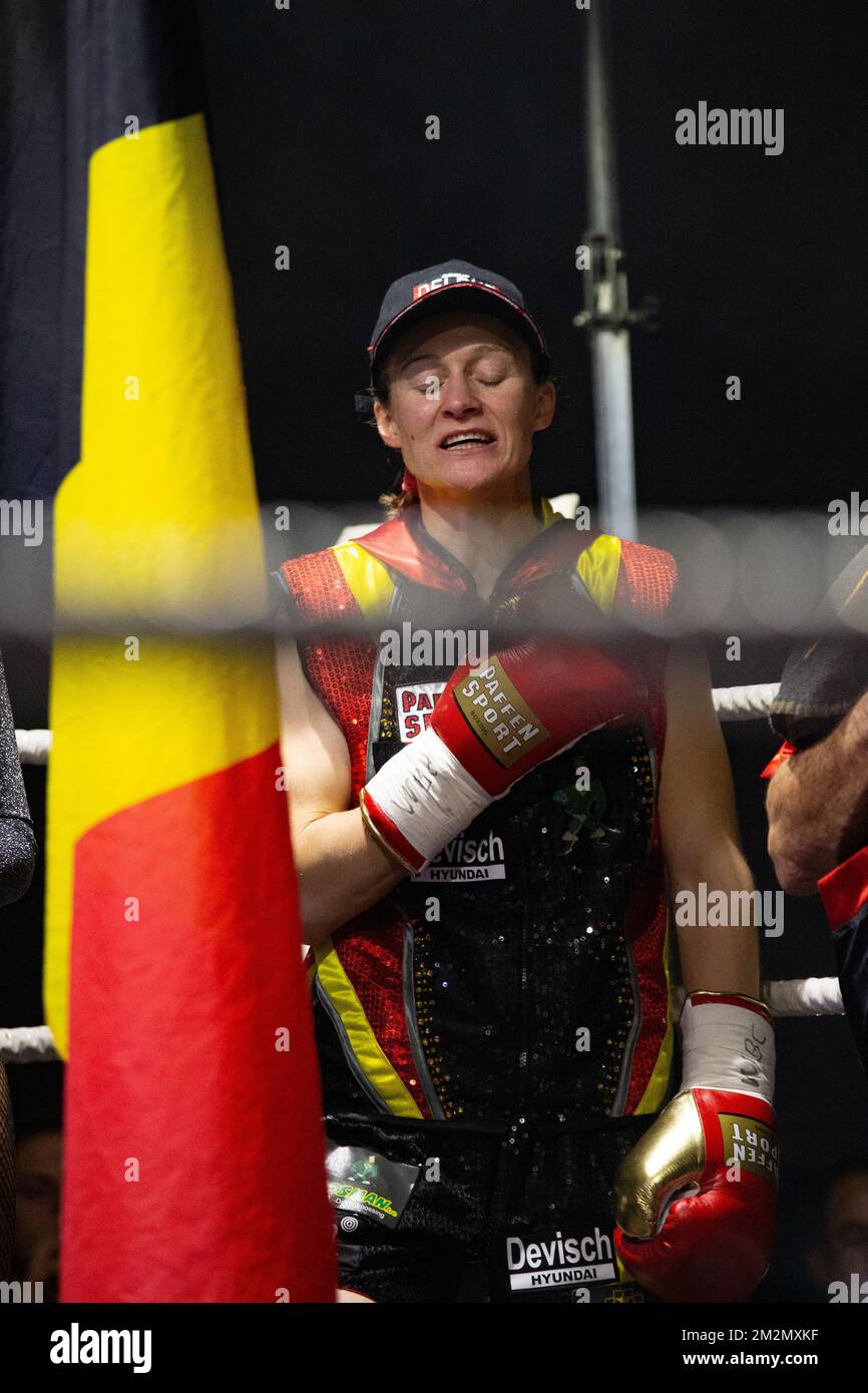 Belgian Delfine Persoon pictured ahead of the boxing fight between ...