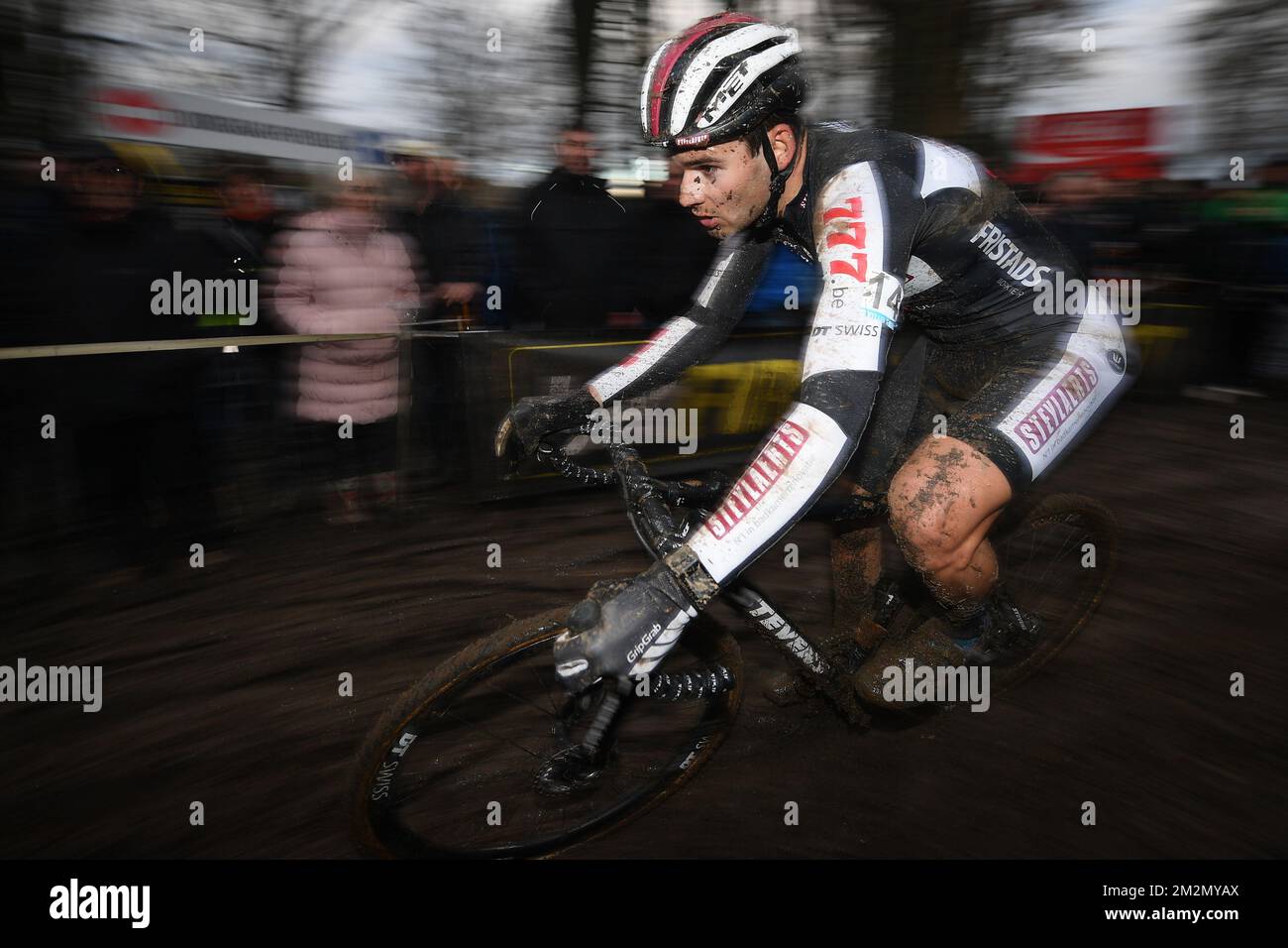 Belgian Gianni Vermeersch pictured in action during the men elite race ...