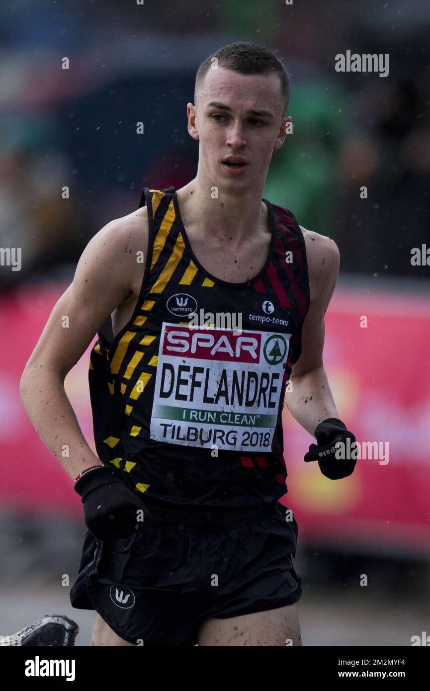 Belgian Clement Deflandre pictured in action during the U23 men race at ...