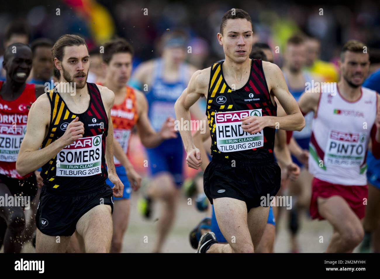 Belgian Michael Somers and Belgian Robin Hendrix pictured in action ...