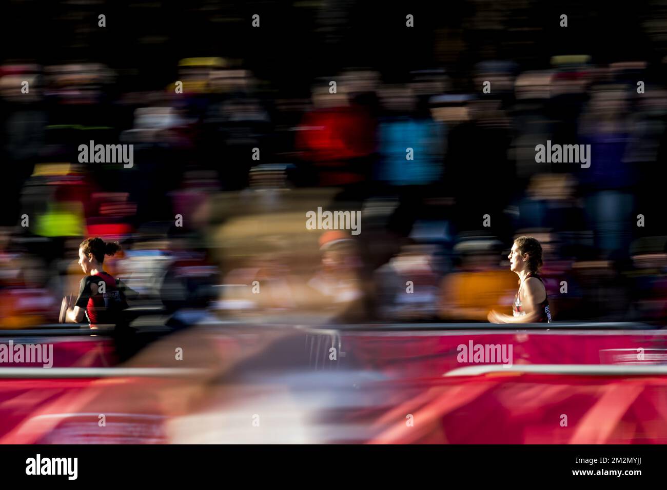 Belgian Nina Lauwaert pictured in action during the senior women race ...