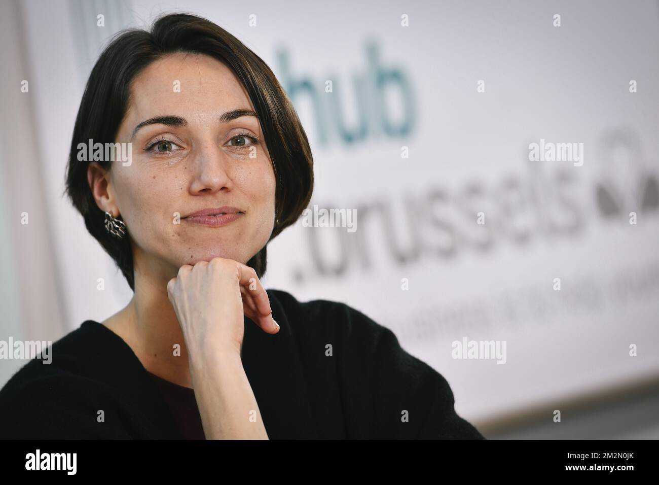 Isabelle Grippa, CEO of hub.brussels, poses for photographer during a ...