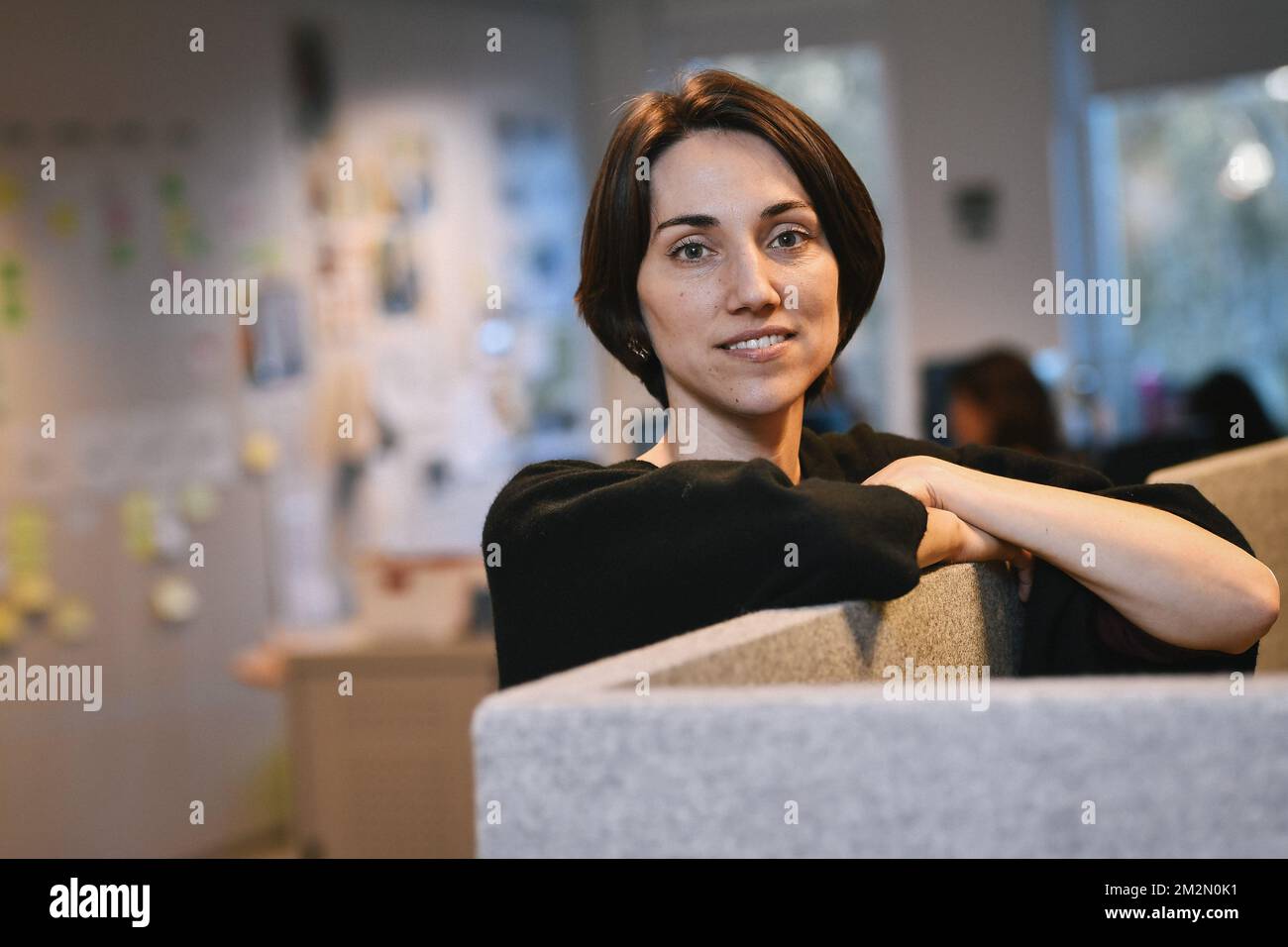 Isabelle Grippa, CEO of hub.brussels, poses for photographer during a ...