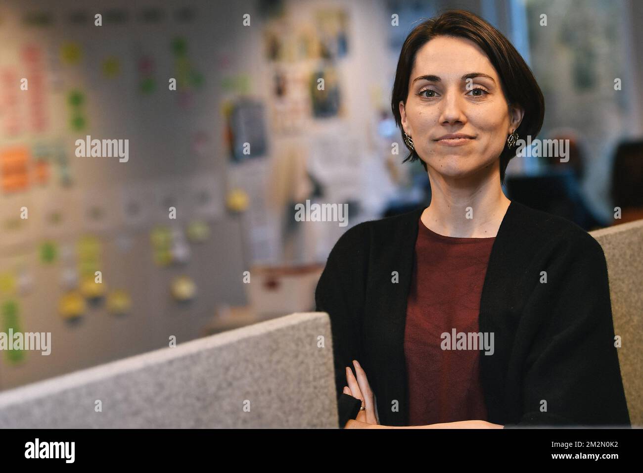 Isabelle Grippa, CEO of hub.brussels, poses for photographer during a ...