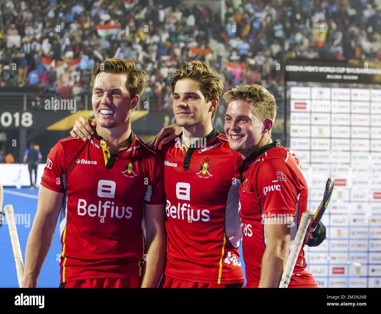 Belgium's Tom Boon (L), Belgium's Augustin Meurmans (C) and Belgium's ...