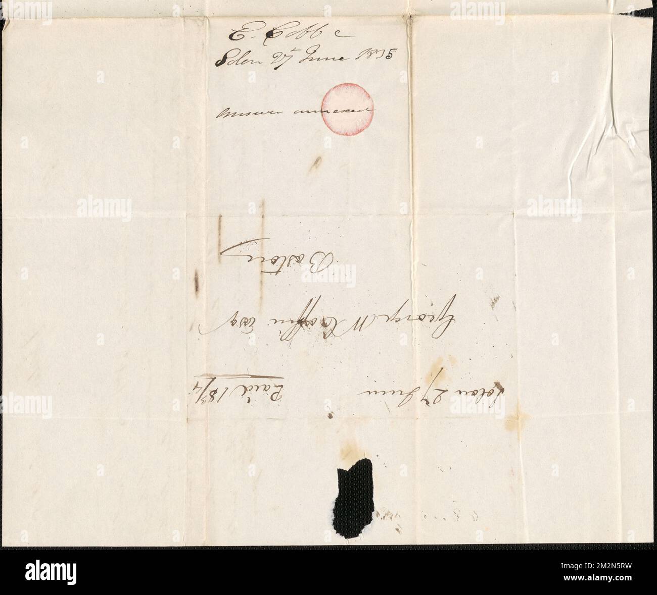 E. Cobb to George Coffin, 27 June 1835 , Public land sales, United ...