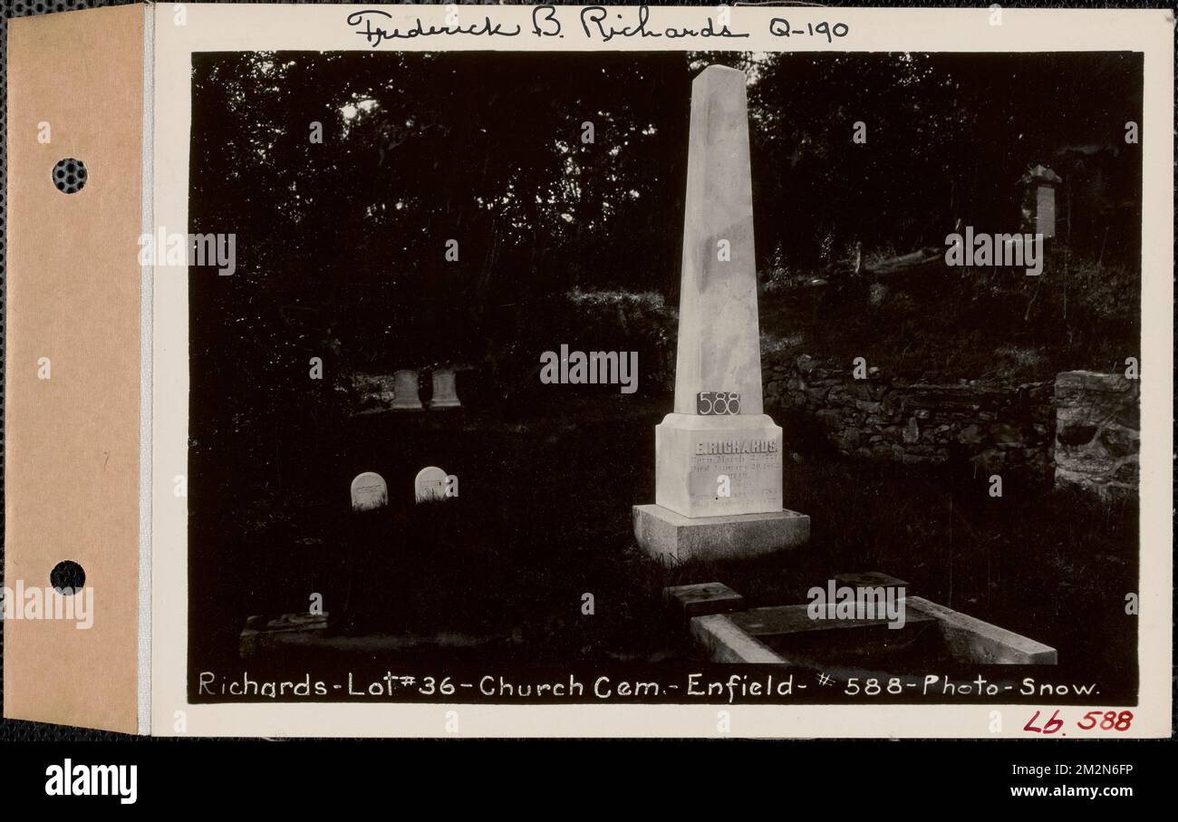 E. Richards, Church Cemetery, lot 36, Enfield, Mass., ca. 1930-1931 ...