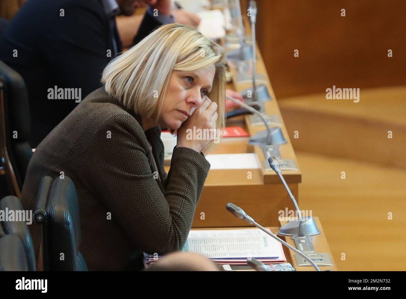 PS' Eliane Tillieux pictured during a plenary session of the Walloon ...