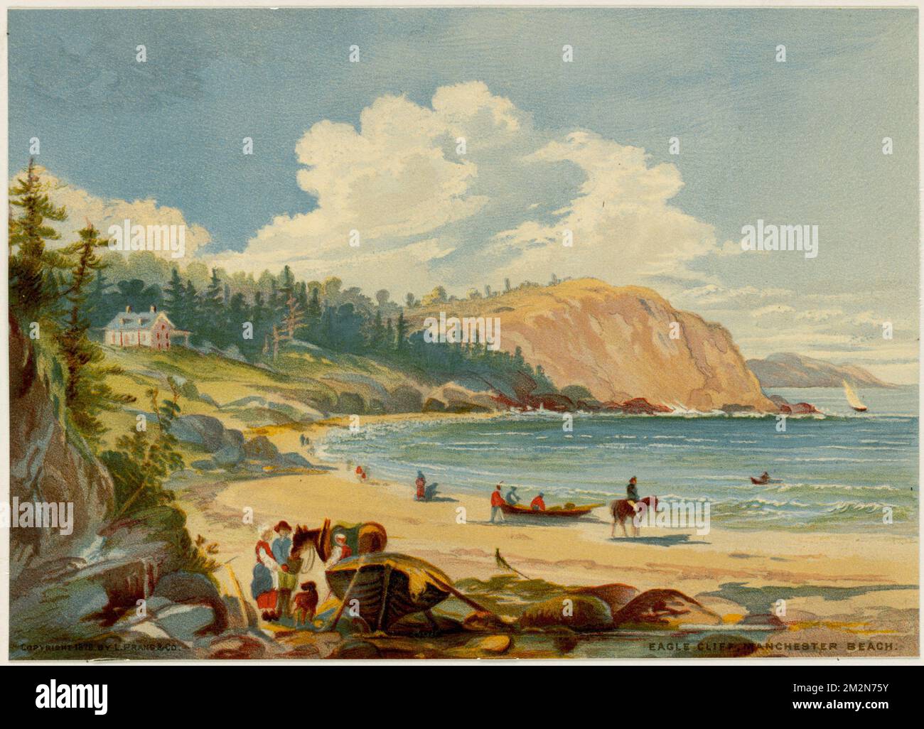 Eagle Cliff, Manchester Beach , Beaches, Boats, Cliffs. Louis Prang ...
