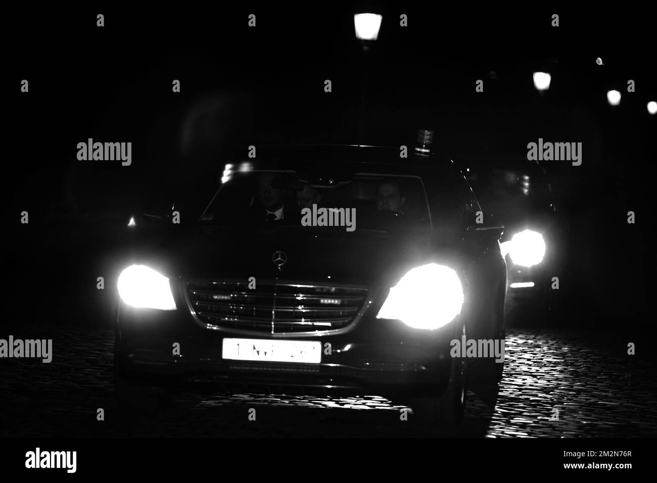 Belgian Prime Minister Charles Michel leaves the Royal Castle of Laeken ...