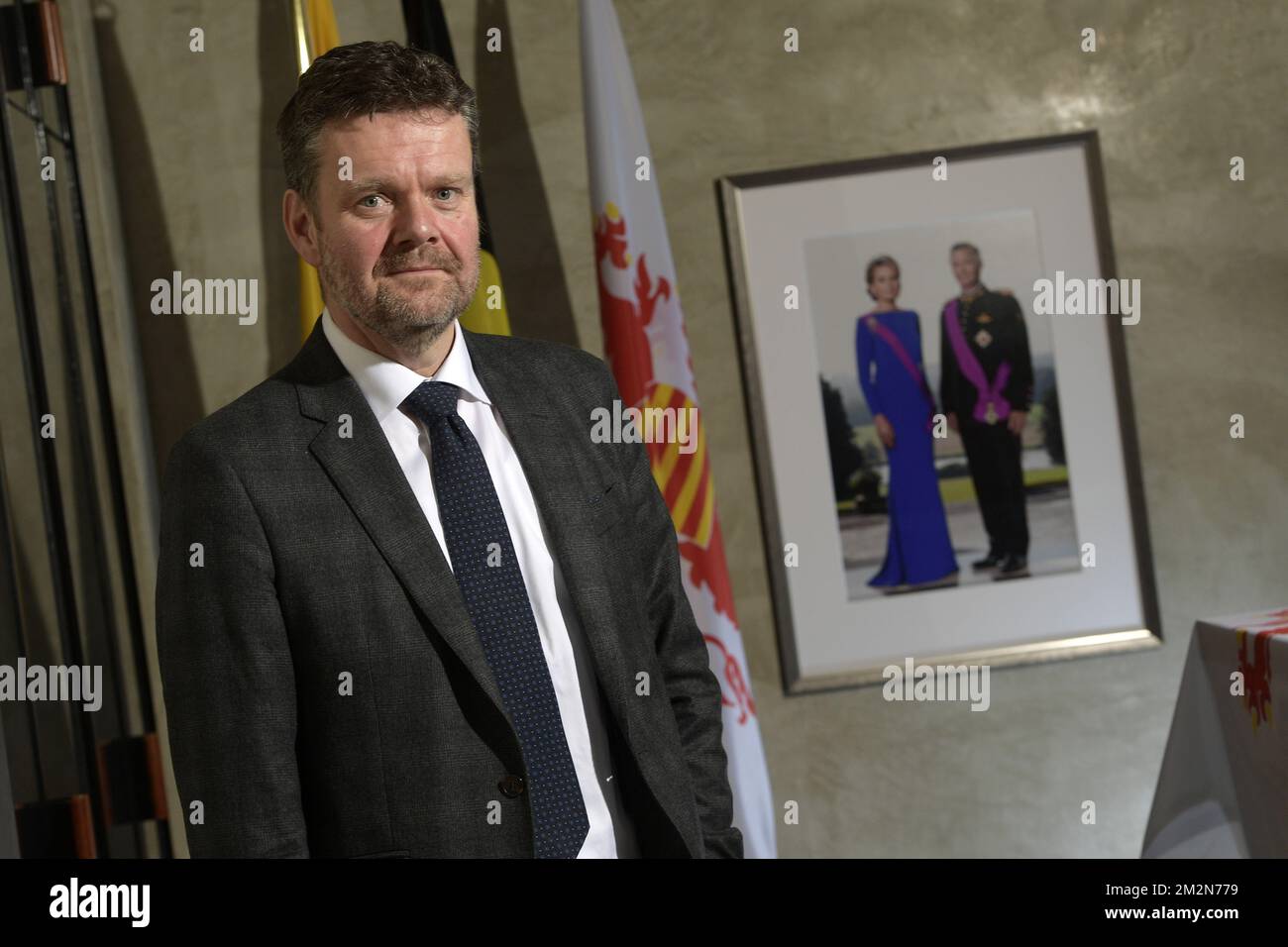 Future Pelt mayor Frank Smeets pictured after an oath taking ceremony ...
