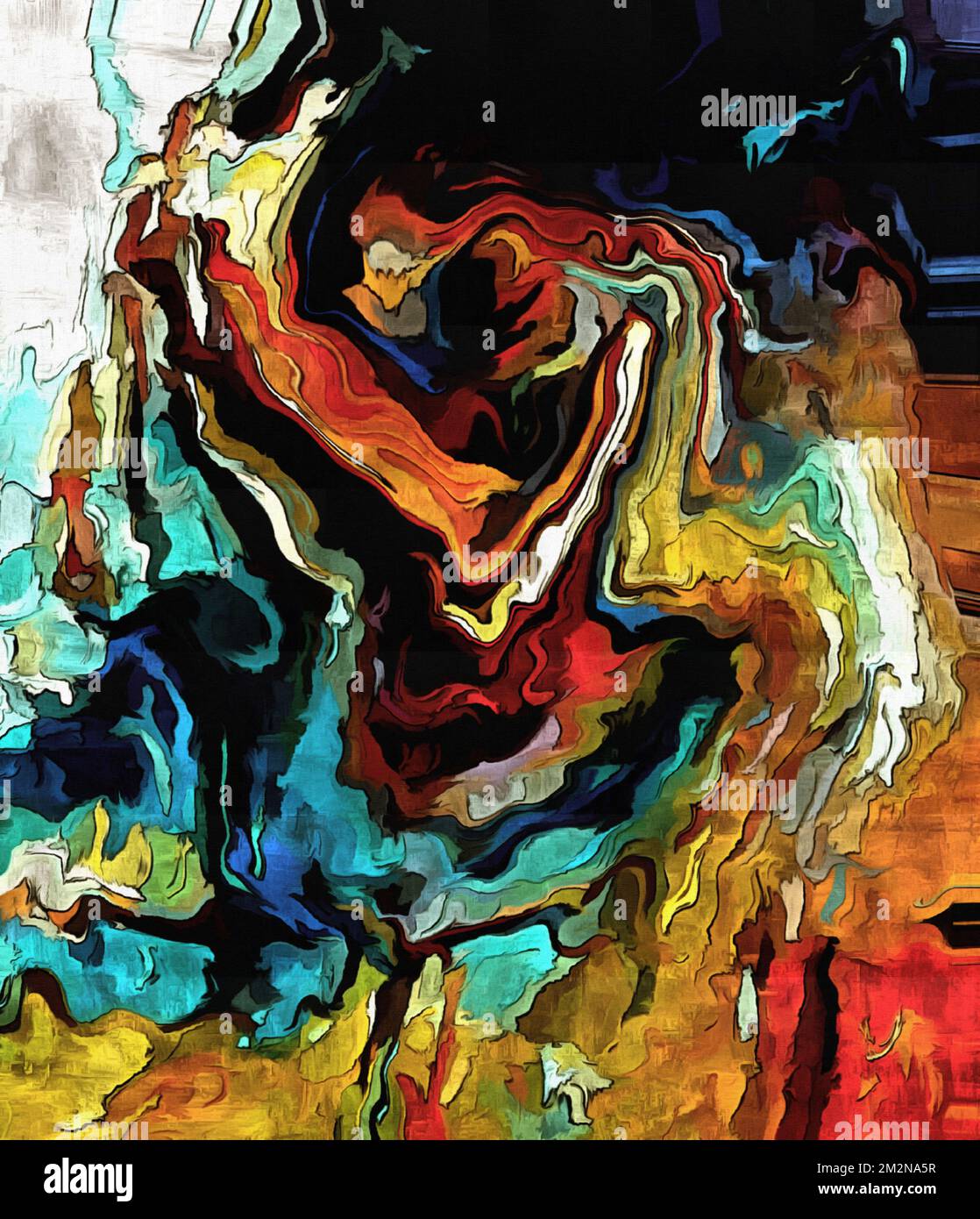 abstract psychedelic background from color chaotic blurred stains brush ...