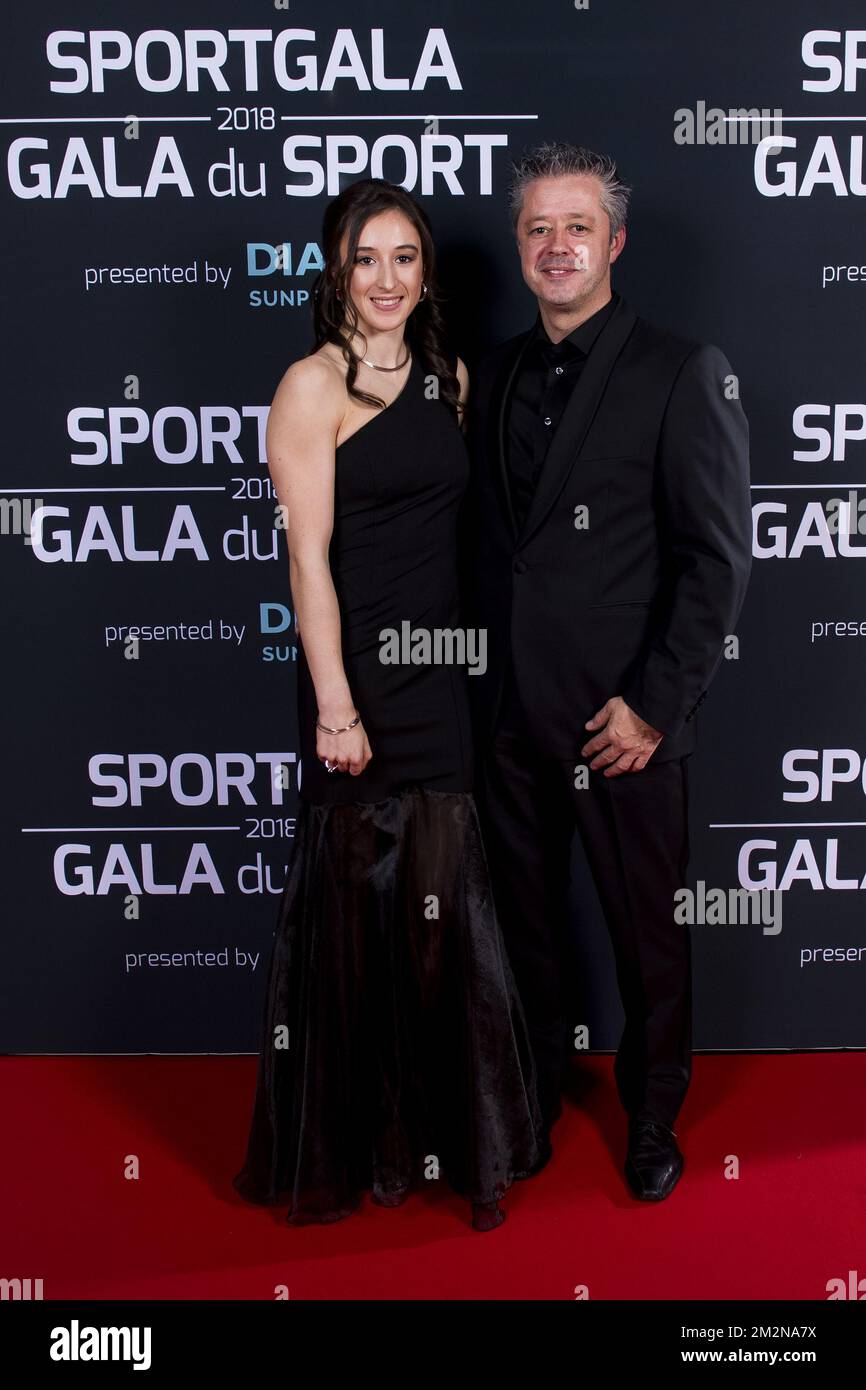 Gymnast Nina Derwael and her father the gala evening for the sport ...
