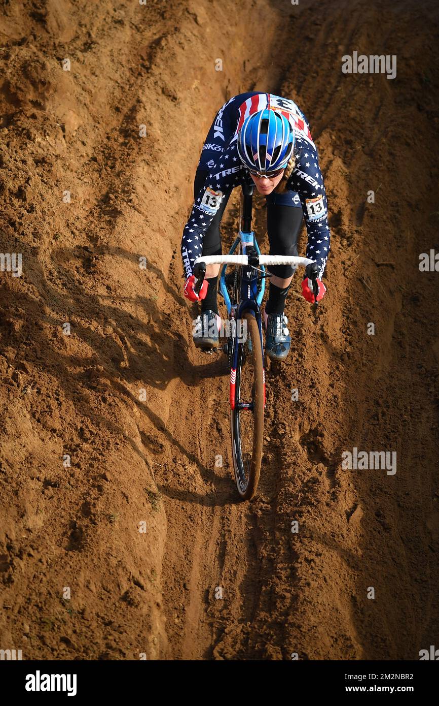 US Katie Compton pictured in action during the Women Elite race of the ...