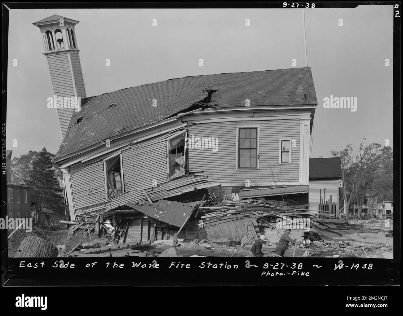 East side of the fire station, Ware, Mass., Sep 27, 1938 : Corner of ...