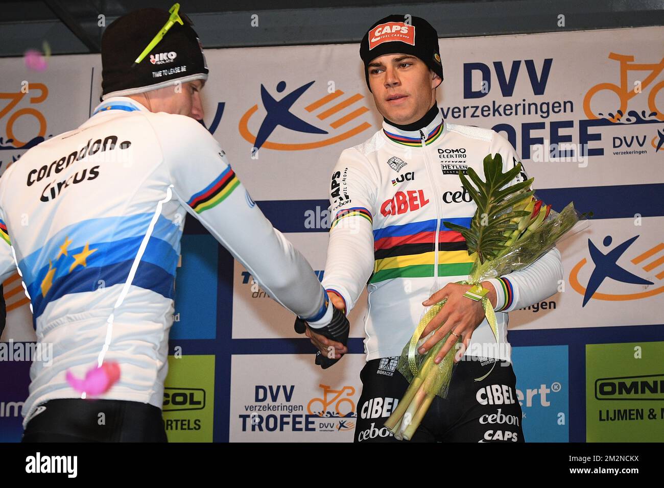 Dutch Mathieu Van Der Poel and Belgian Wout Van Aert pictured on the ...