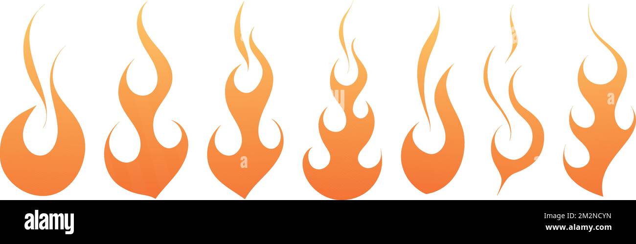 Set of hand drawn flames. Vector eps 10 Stock Vector Image & Art - Alamy
