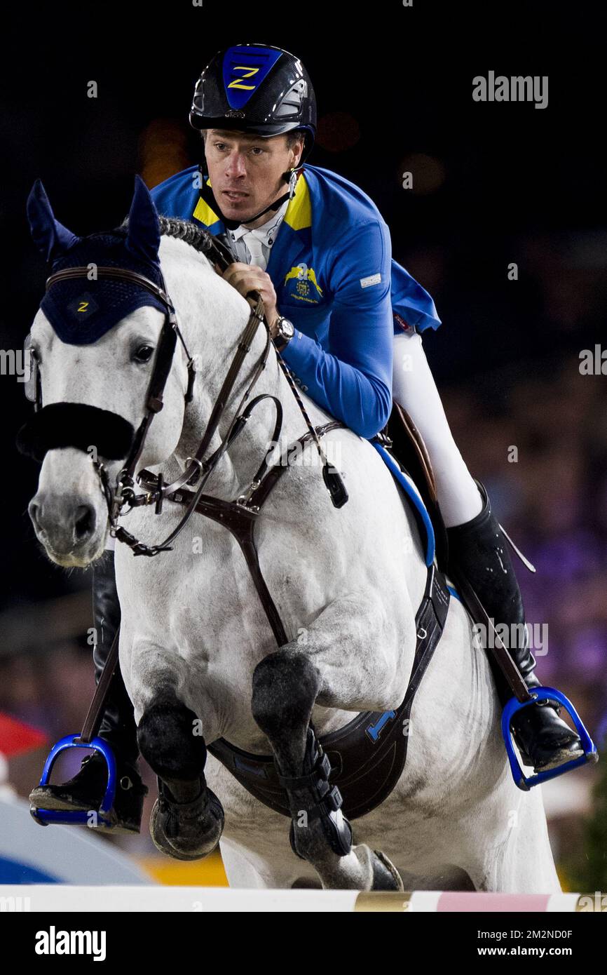 German Christian Ahlmann with Toveks Mary Lou pictured in action during the FEI World Cup ...