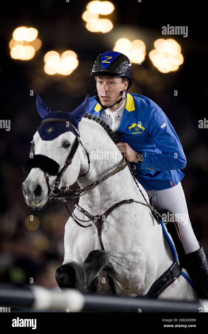 German Christian Ahlmann with Toveks Mary Lou pictured in action during the FEI World Cup ...