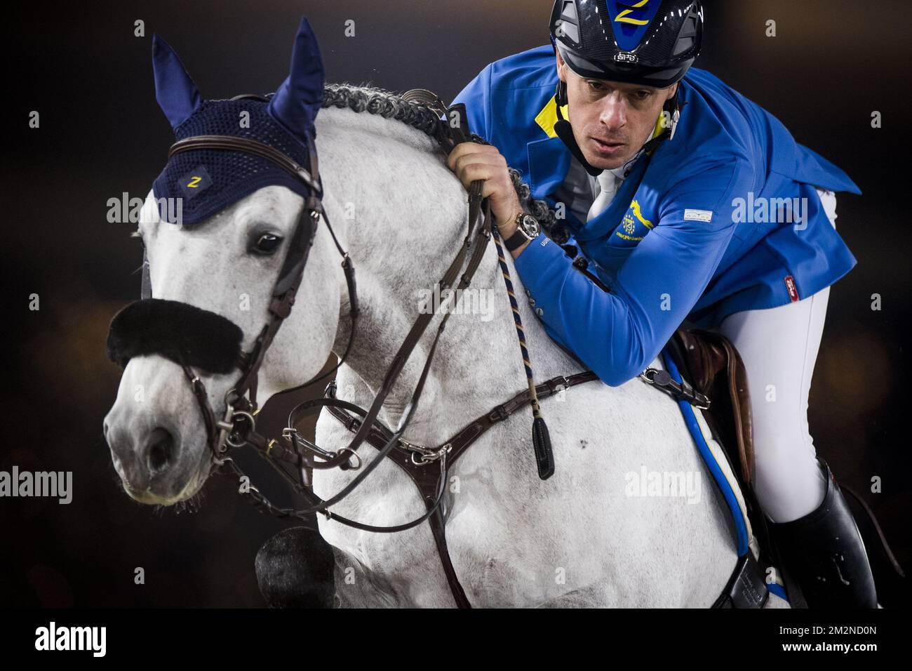 German Christian Ahlmann with Toveks Mary Lou pictured in action during the FEI World Cup ...