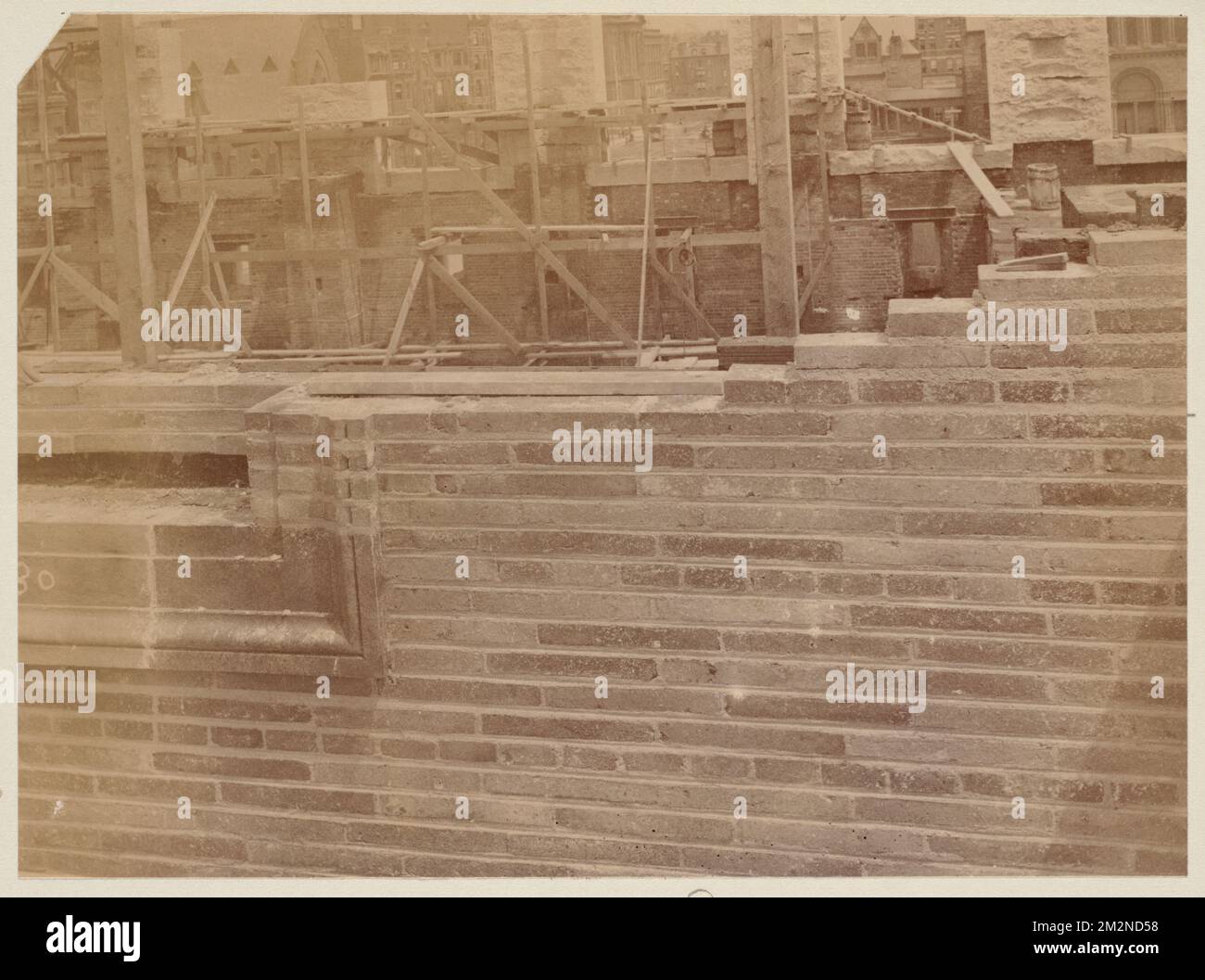 East wall of Courtyard brick work, construction of the McKim Building ...
