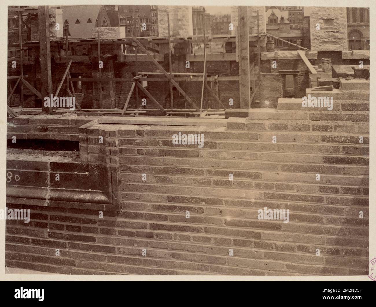 East wall of Courtyard brick work, construction of the McKim Building ...