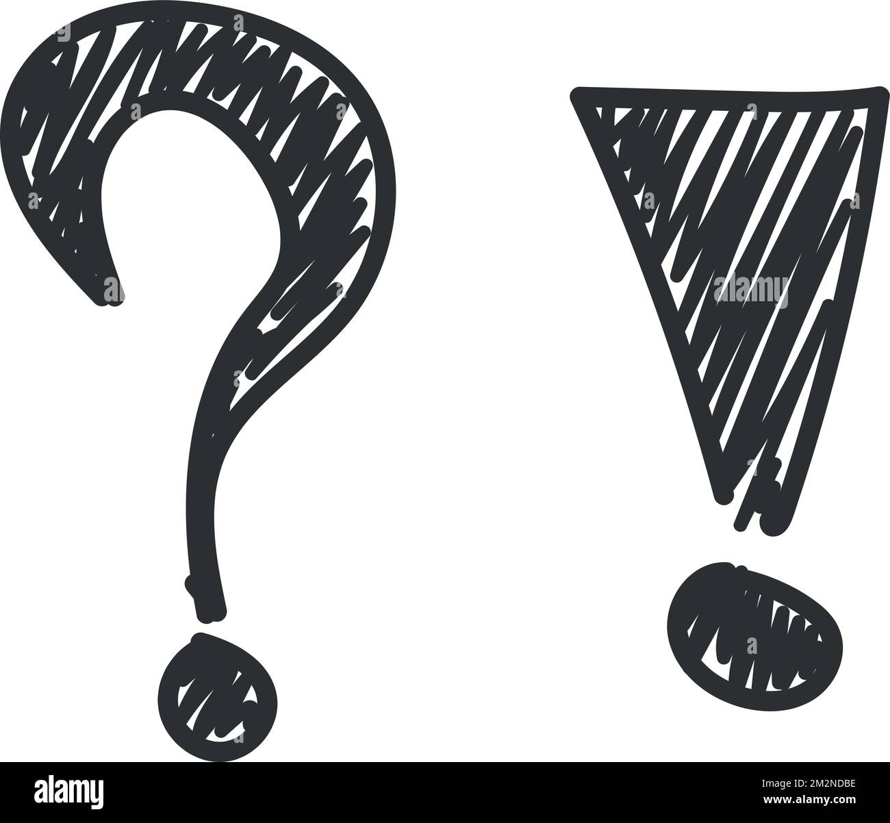Hand drawn punctuation marks. Question, exclamination, ellipsis marks ...