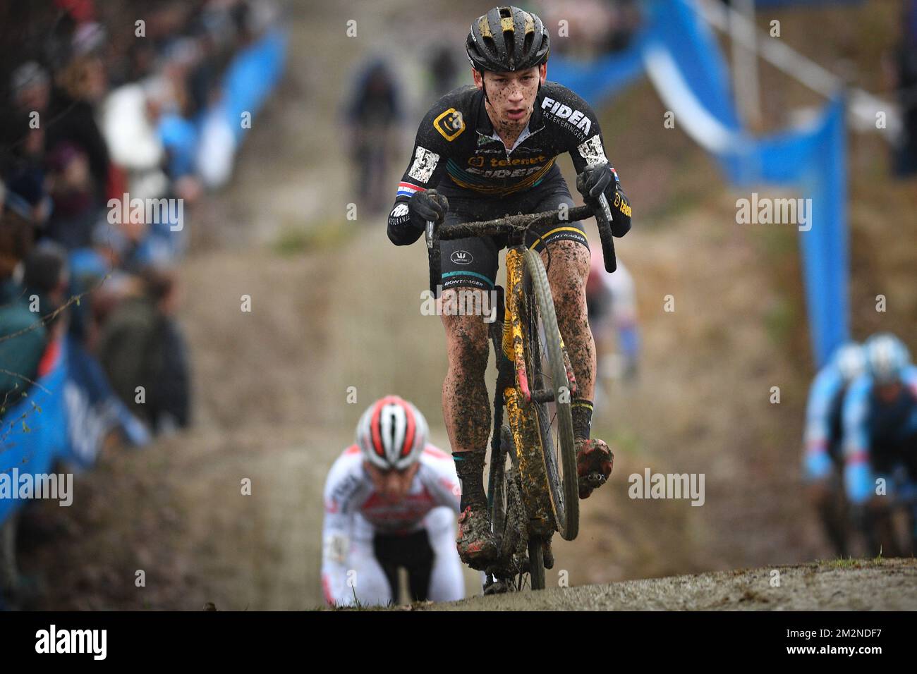 Dutch Lars Van Der Haar pictured in action during the men elite race of ...