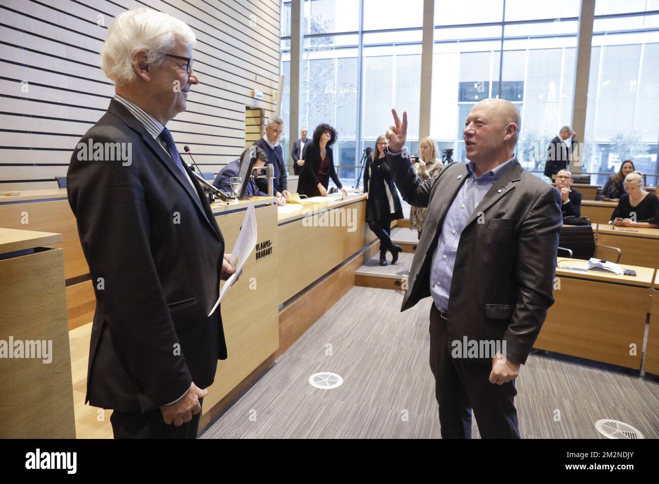 Flemish Brabant province governor Lodewijk De Witte and Vilvoorde mayor ...