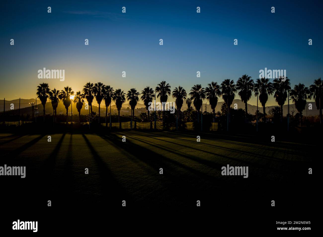 Illustration picture shows a sunset during the first day of the winter ...