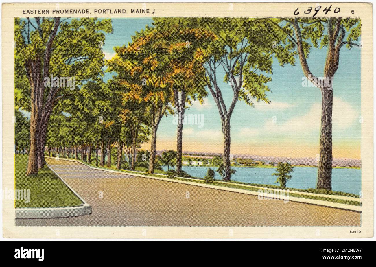 Eastern Promenade, Portland, Maine , Cities & towns, Tichnor Brothers ...