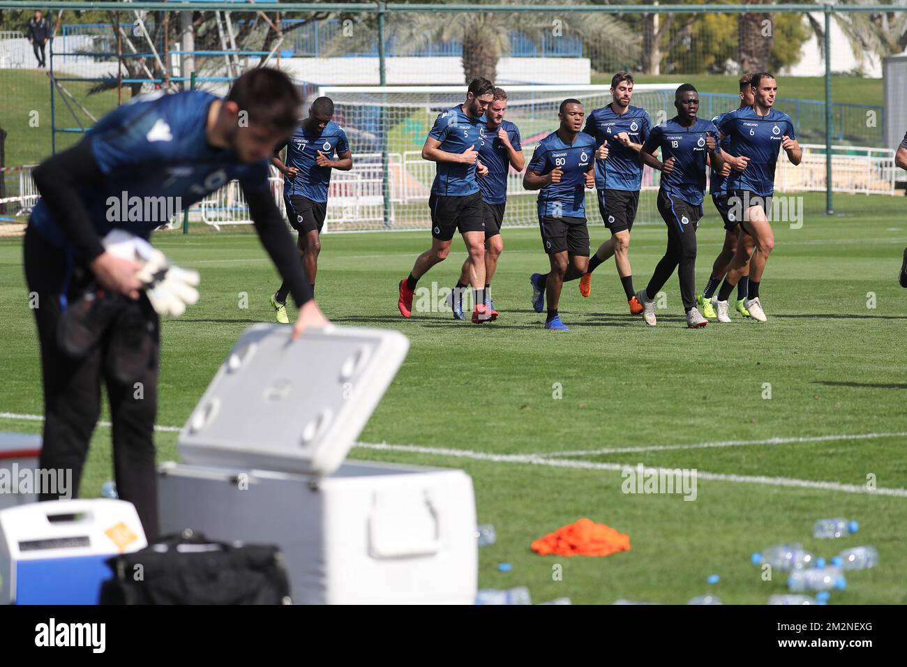 Club's players pictured during the morning training session on the ...