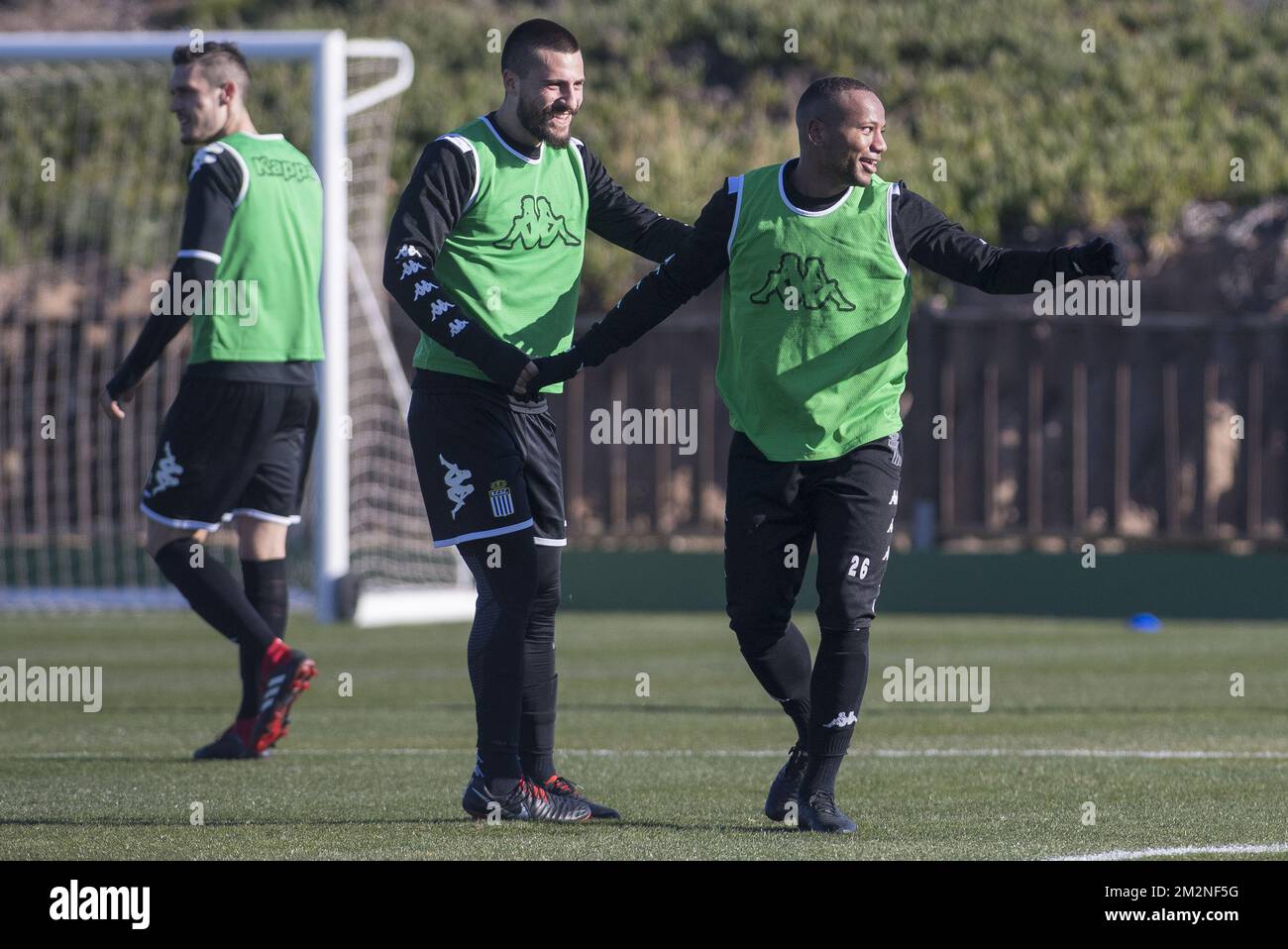 Charleroi's Gjoko Zajkov and Charleroi's Marco Ilaimaharitra pictured ...