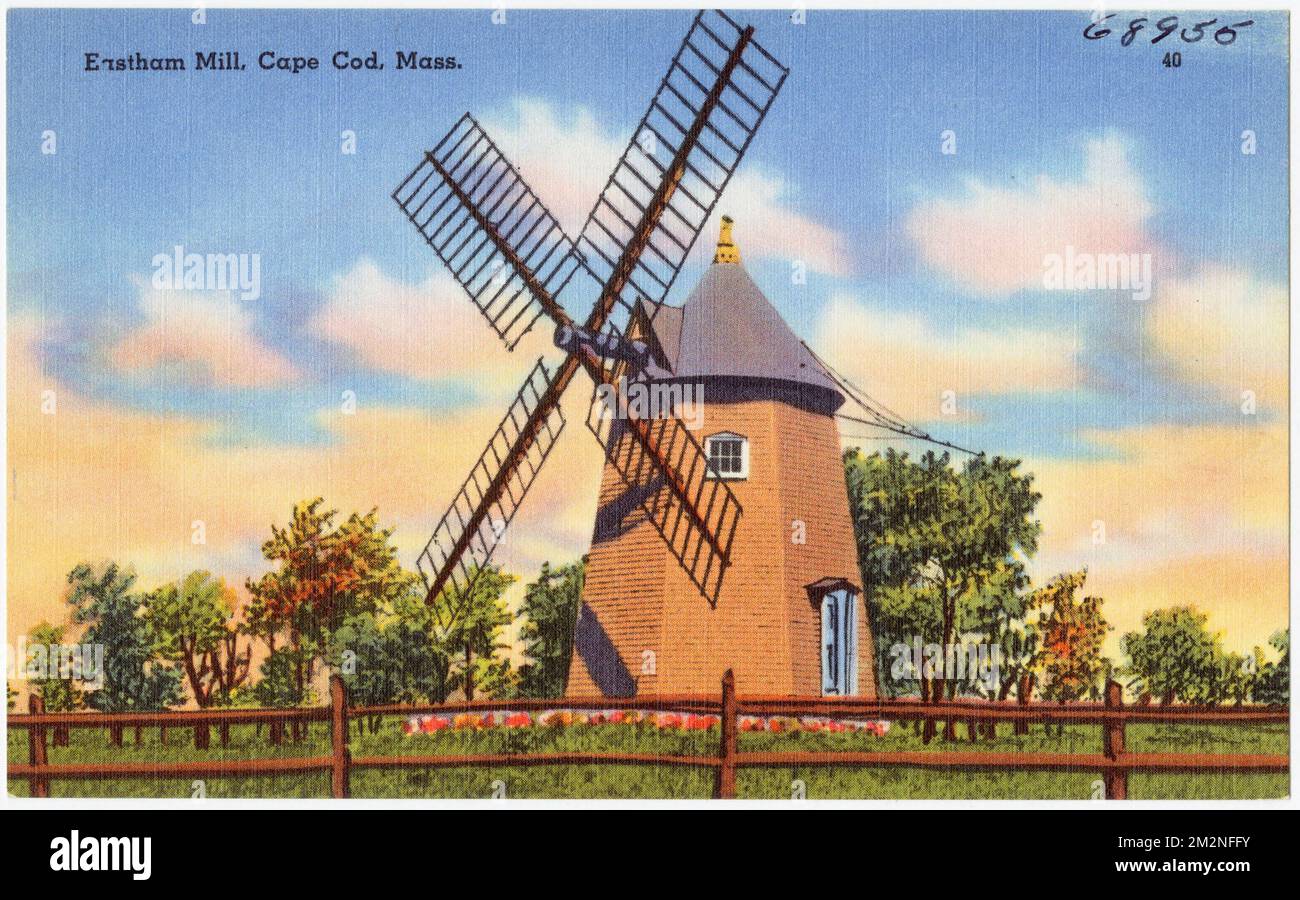 Eastham Mill, Cape Cod, Mass. , Mills, Tichnor Brothers Collection ...
