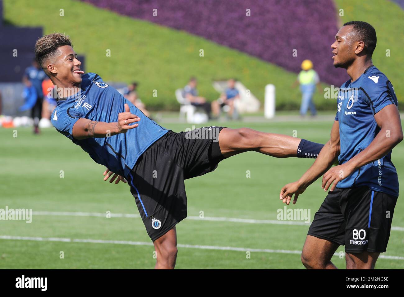 Club's Noah Fadiga and Club's Lois Openda pictured during the second ...