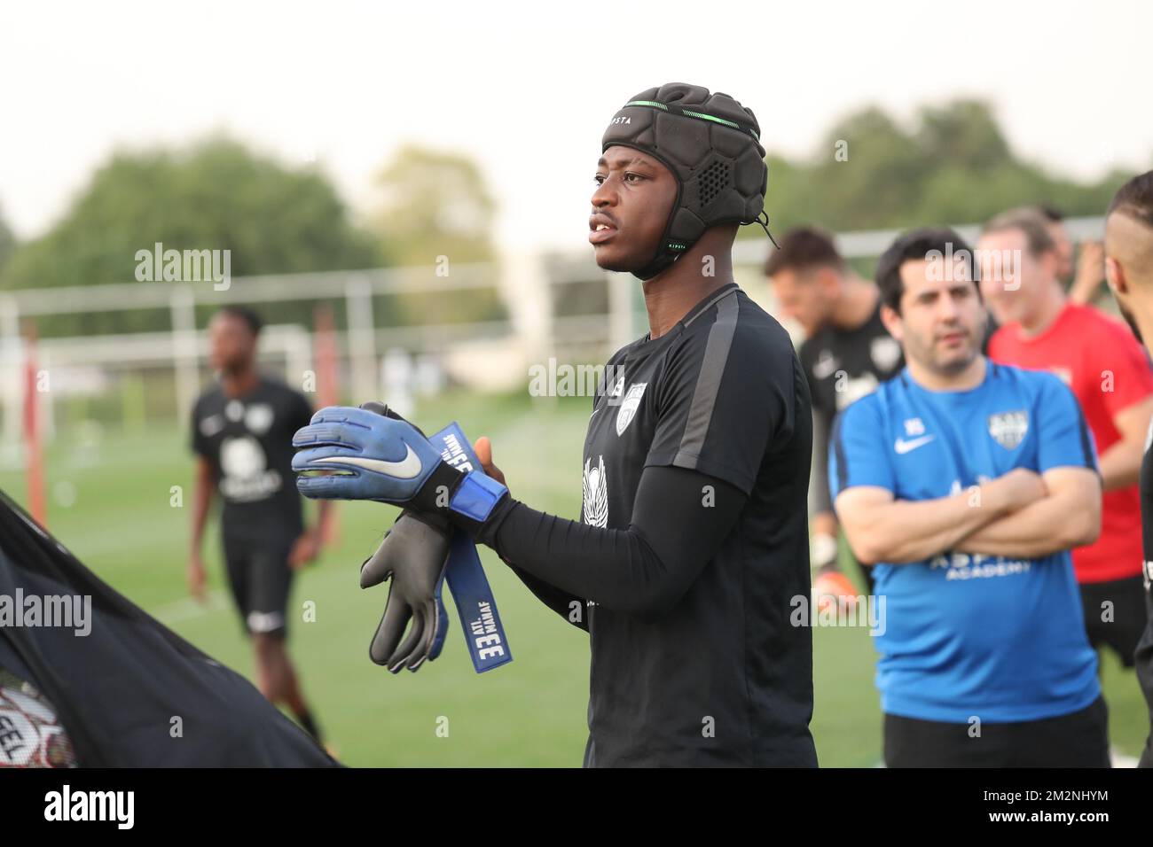 Eupen's goalkeeper Abdul Manaf Nurudeen pictured during the winter ...