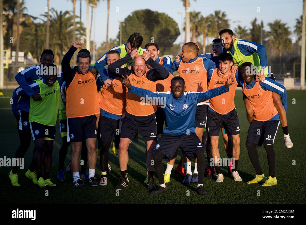 Gent's Stallone Limbombe, Gent's assistant coach Johnny Molby, Gent's ...