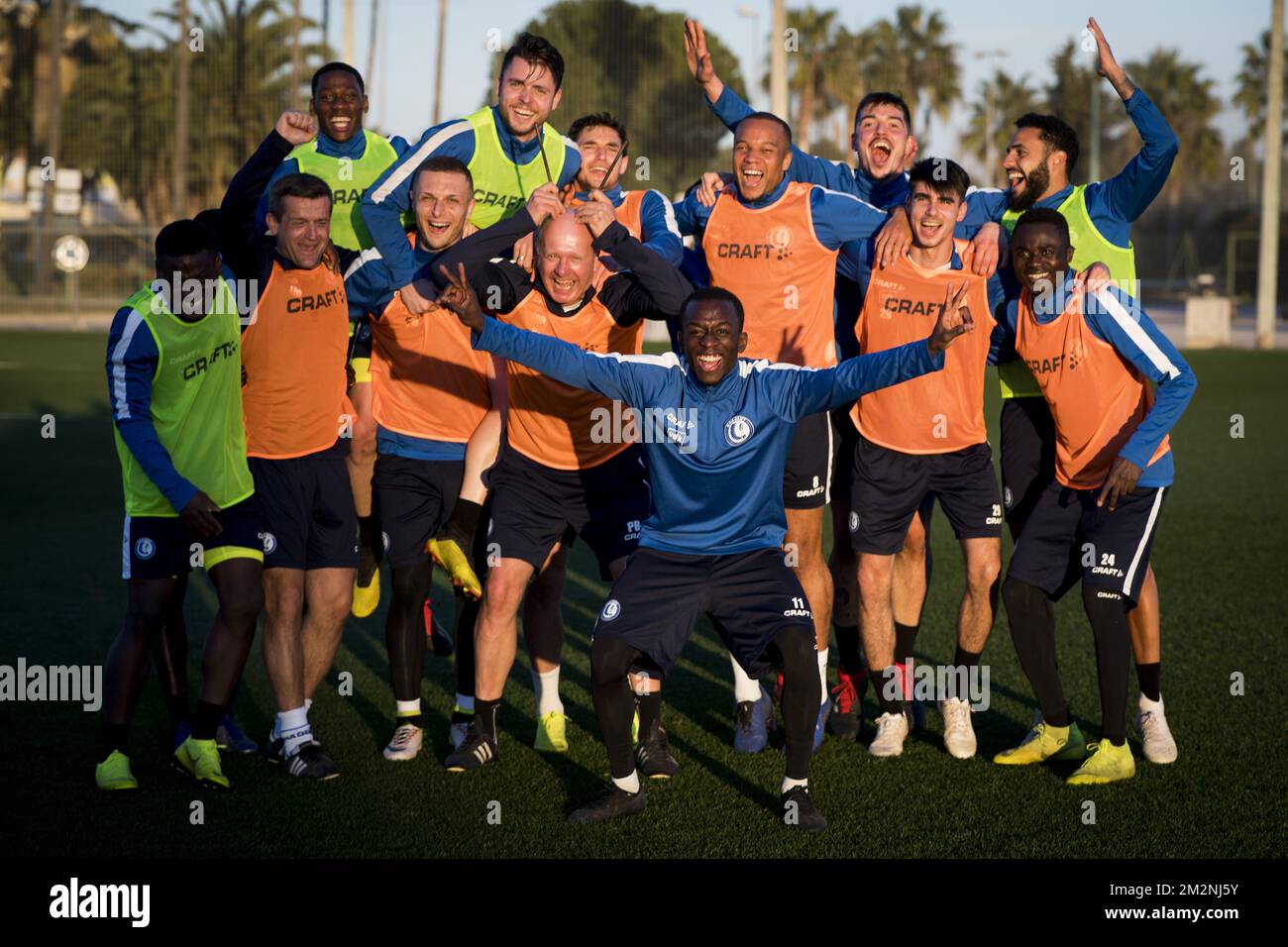 Gent's Stallone Limbombe, Gent's assistant coach Johnny Molby, Gent's ...