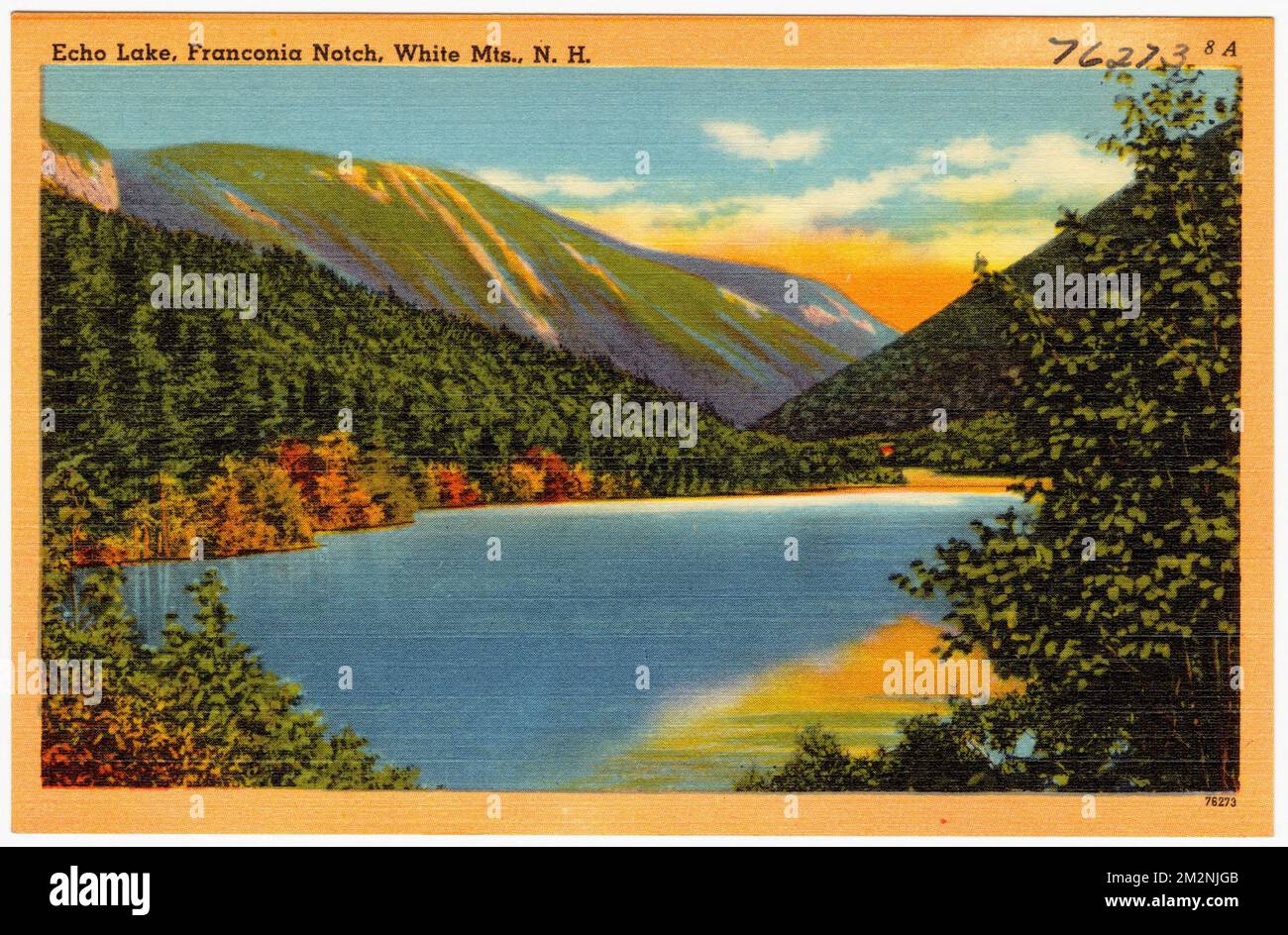 Echo Lake, Franconia Notch, White Mts., N.H. , Mountains, Lakes & ponds, Tichnor Brothers ...