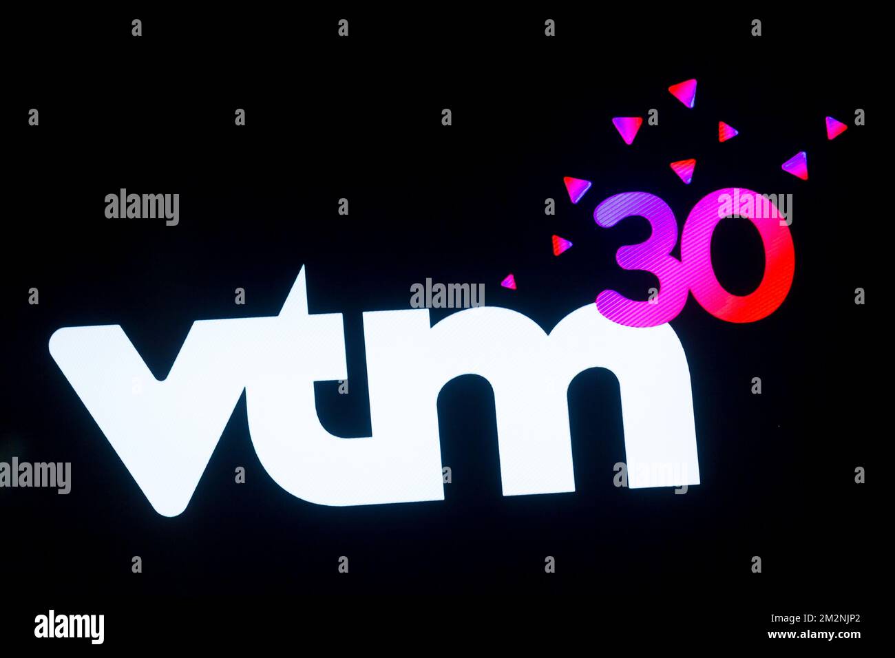 Logo showing VTM 30 years on air pictured during the so-called ...