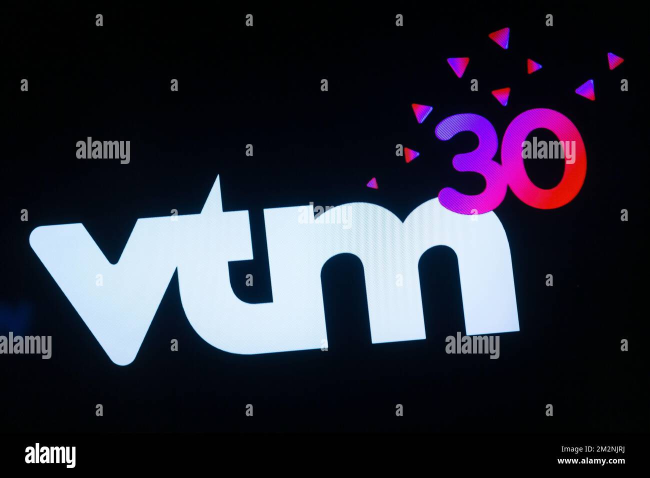 Logo showing VTM 30 years on air pictured during the so-called ...