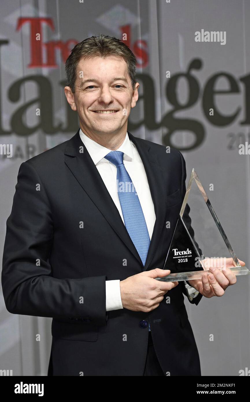 Winner for the prize in the Dutch speaking region KBC CEO Johan Thijs ...